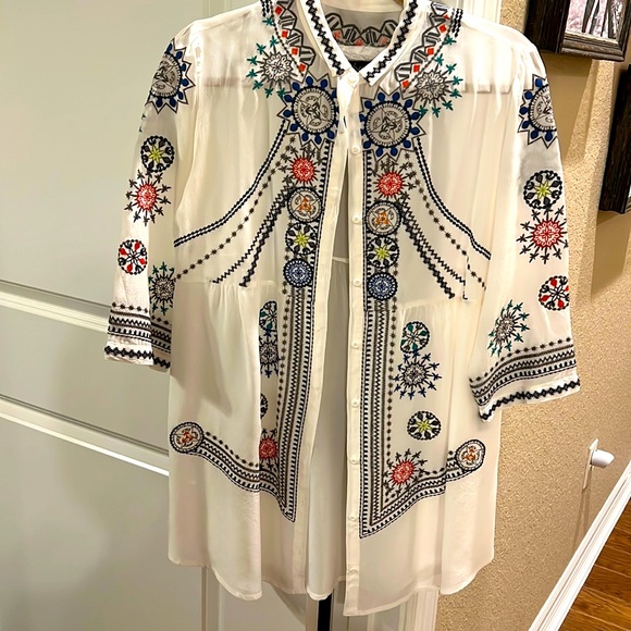 JOHNNY WAS BIYA | Tops | Johnny Was Biya Collection Silk Tunic Top Like ...